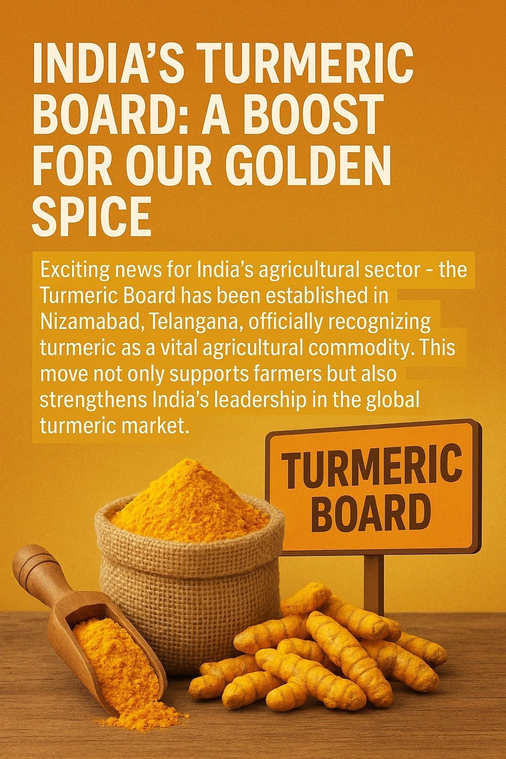 India Constitutes Turmeric Board in Telangana: Boosting Global ...